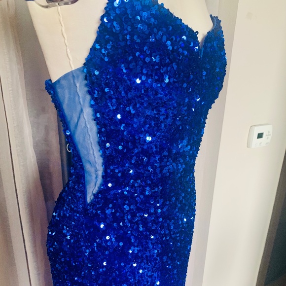 Dresses | Royal Blue Sequin Gown | Poshmark